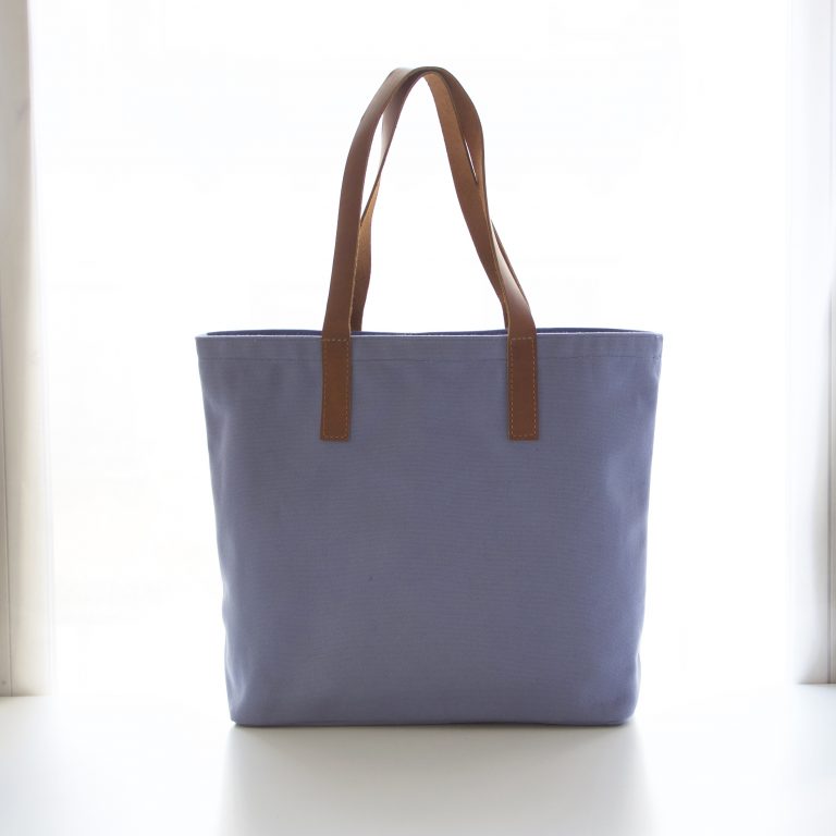 Canvas Tote with Leather Handles - made to order